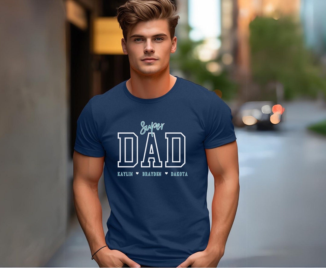 Custom Dad Shirt With Kids Names, Personalized Dad T-shirt, Comfort ...