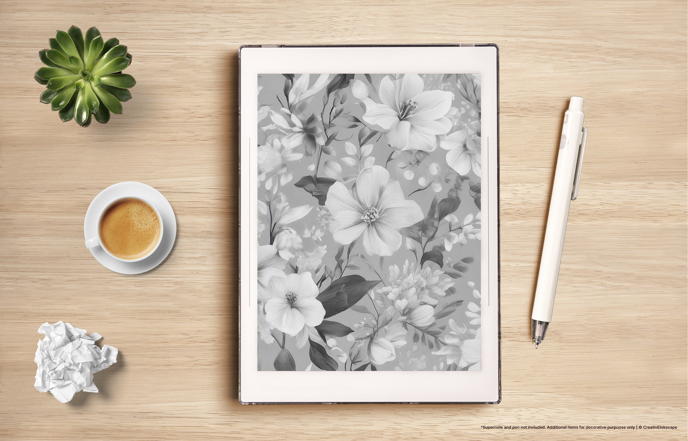 Supernote Screensaver Supernote Sleep Screen Custom Screensaver Floral ...