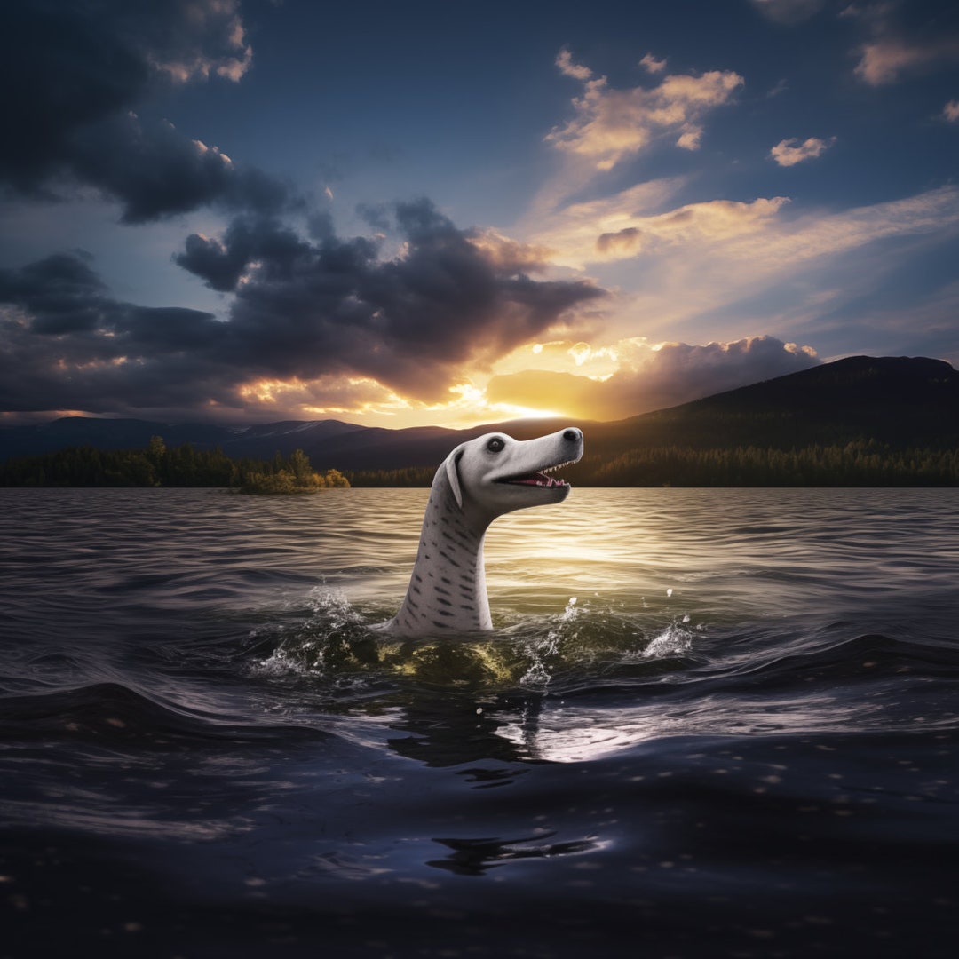 Digital Art File of Loch Ness Dog-ster - Etsy