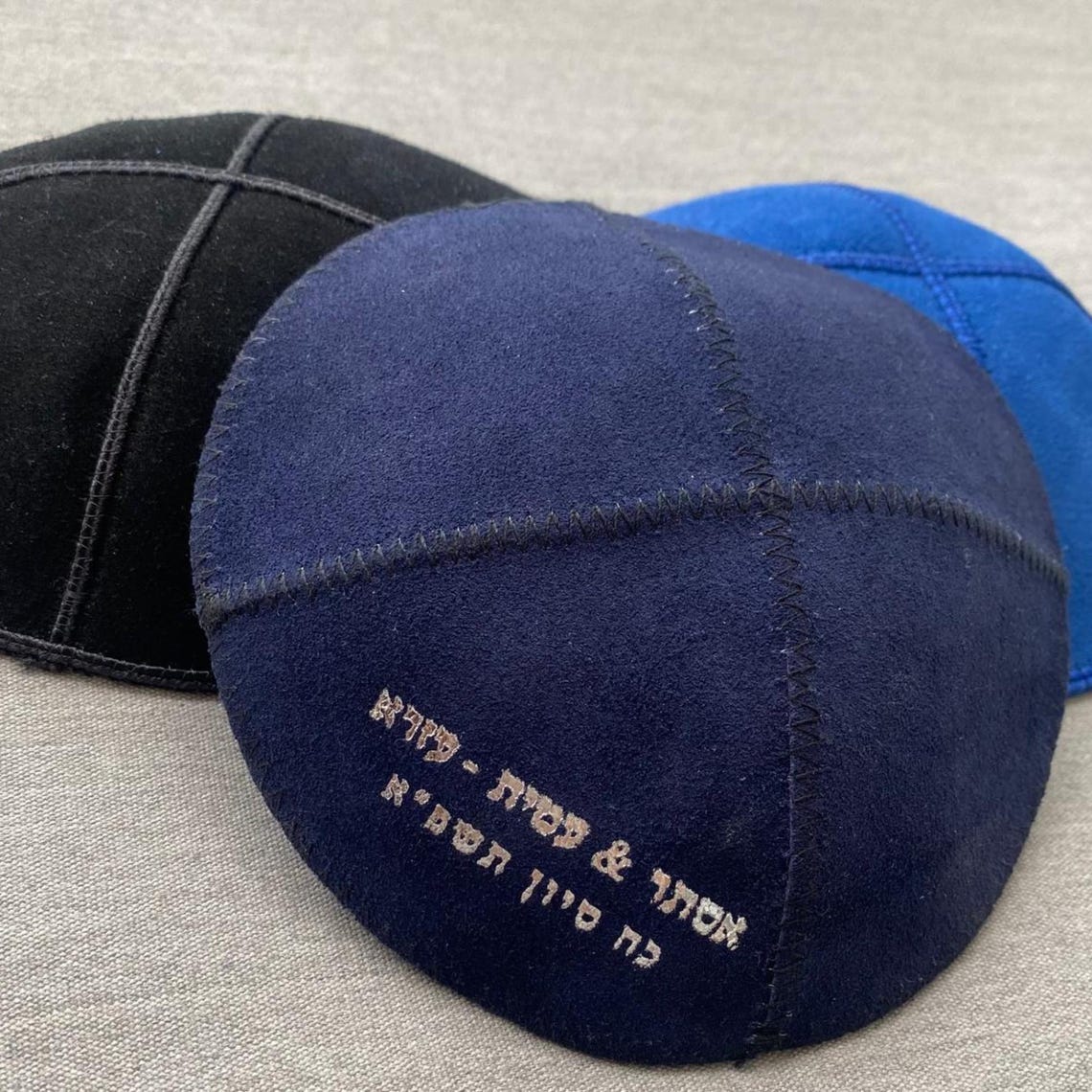 Custom Suede Leather Kippah - Perfect for Weddings, Bar Mitzvahs and ...