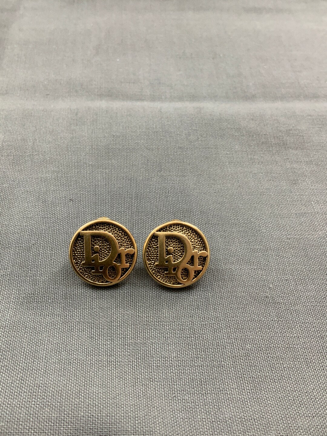 Vintage Christian Dior Gold Button Earrings Plus Giftbag - Etsy