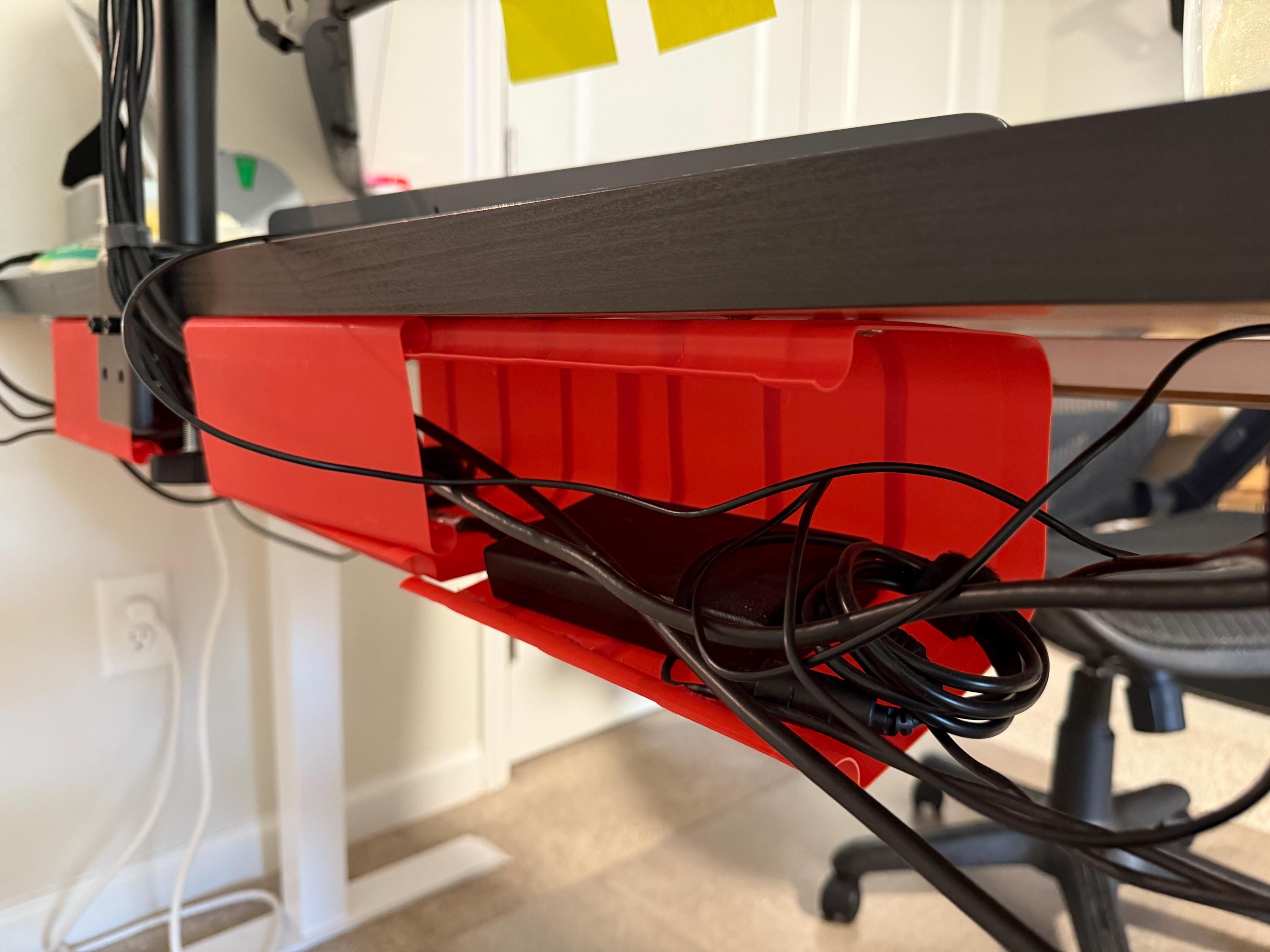 Under-desk Cable Management Tray With Cover – Large Capacity for Power ...
