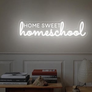 Home Sweet Homeschool Neon Sign, Homeschool Room Sign, Homestead Wall ...