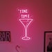 Tini Time Neon Sign, Martini Neon Sign for Bars, Elegant Cocktail Glass ...