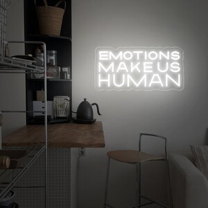 Emotions Make Us Human Neon Sign, Positive Energy Neon, Therapy Office ...