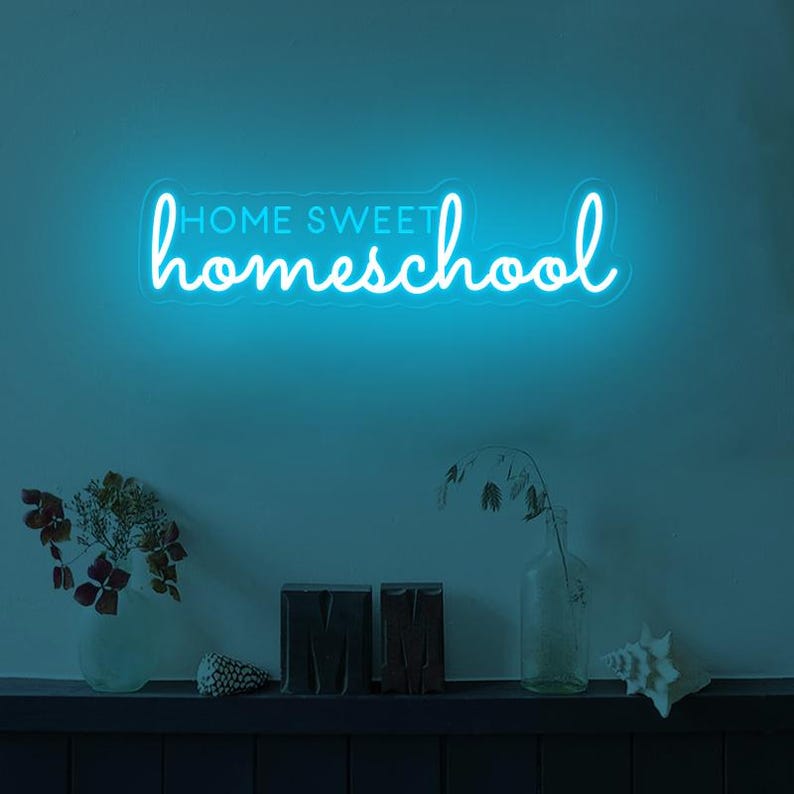 Home Sweet Homeschool Neon Sign, Homeschool Room Sign, Homestead Wall ...