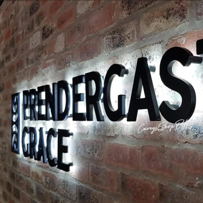 Custom Backlit Business Logo, Halo Illuminated 3d Sign, Company Signage ...