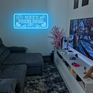 Custom Poker Room Neon Sign, Personalized Poker Game Room Name Neon ...