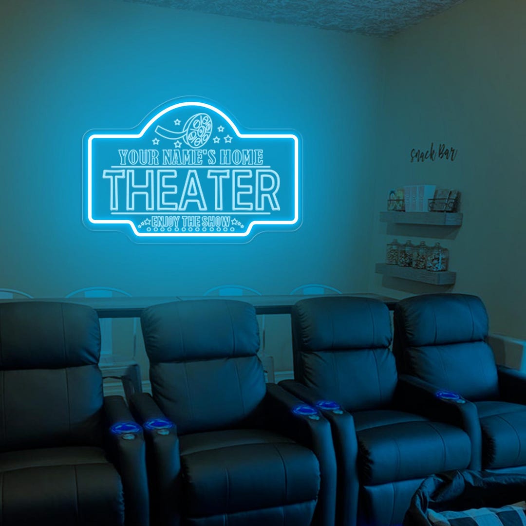 Custom Home Theater Neon Sign, Personalized Movie Room Light for Home ...