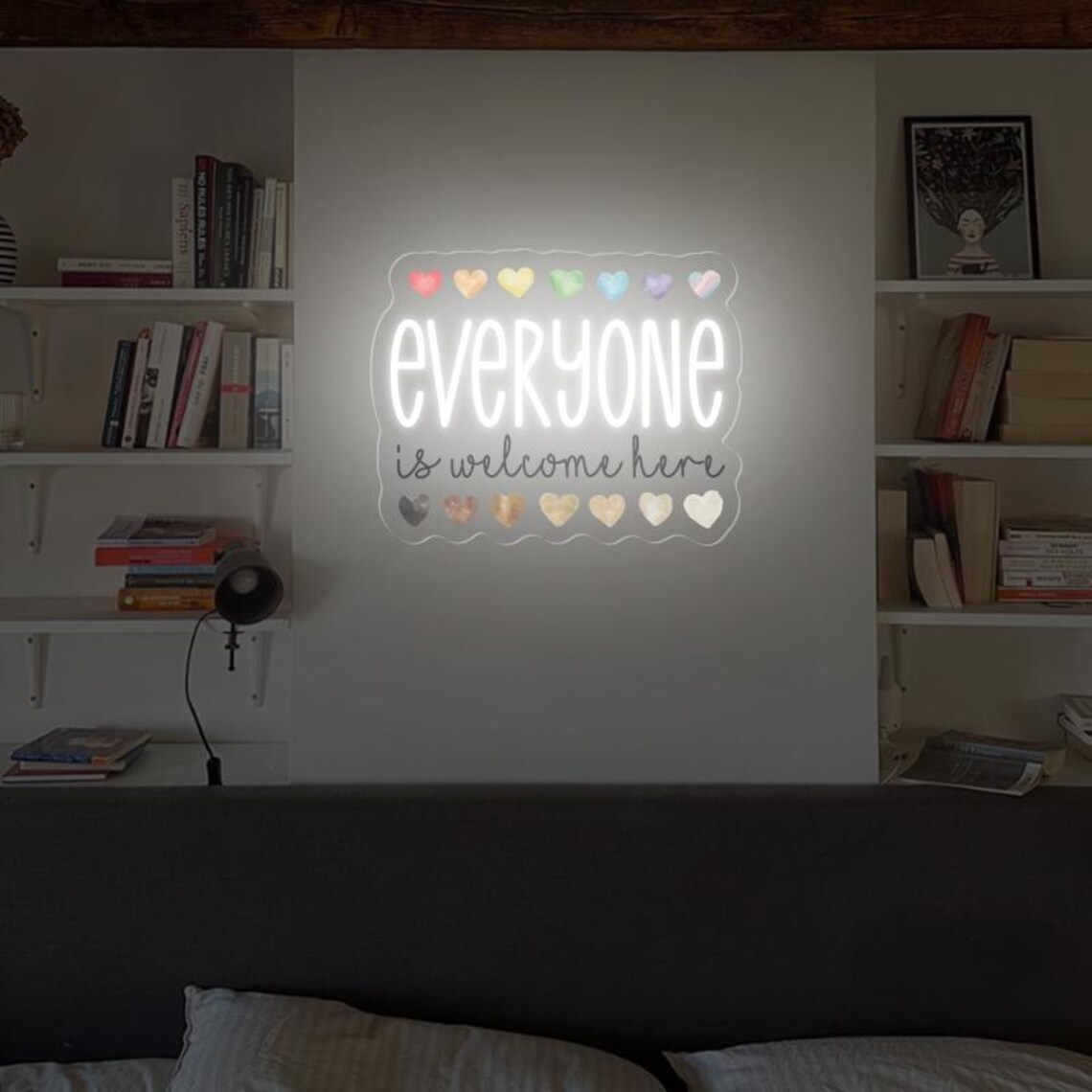 Everyone is Welcome Here Neon Sign, Social Justice Neon, Anti-racist ...