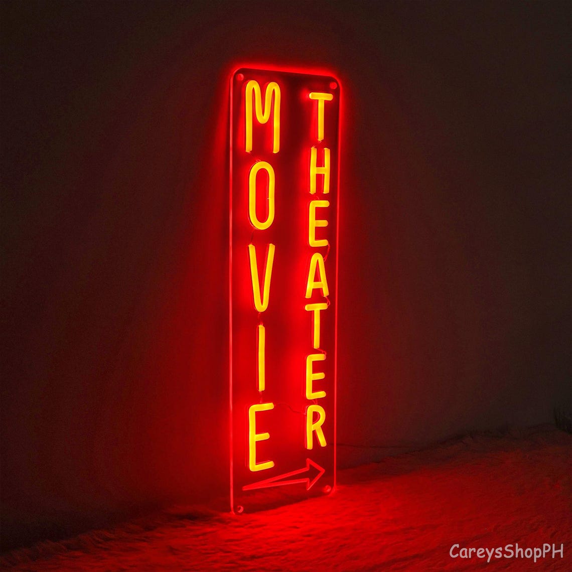 MOVIE THEATER Neon Sign, Movie Led Neon, Vertical Led Light Signs for ...