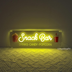 Custom Snack Bar Neon Sign, for Gourmet Shop Decor ,fast Food Coffee ...