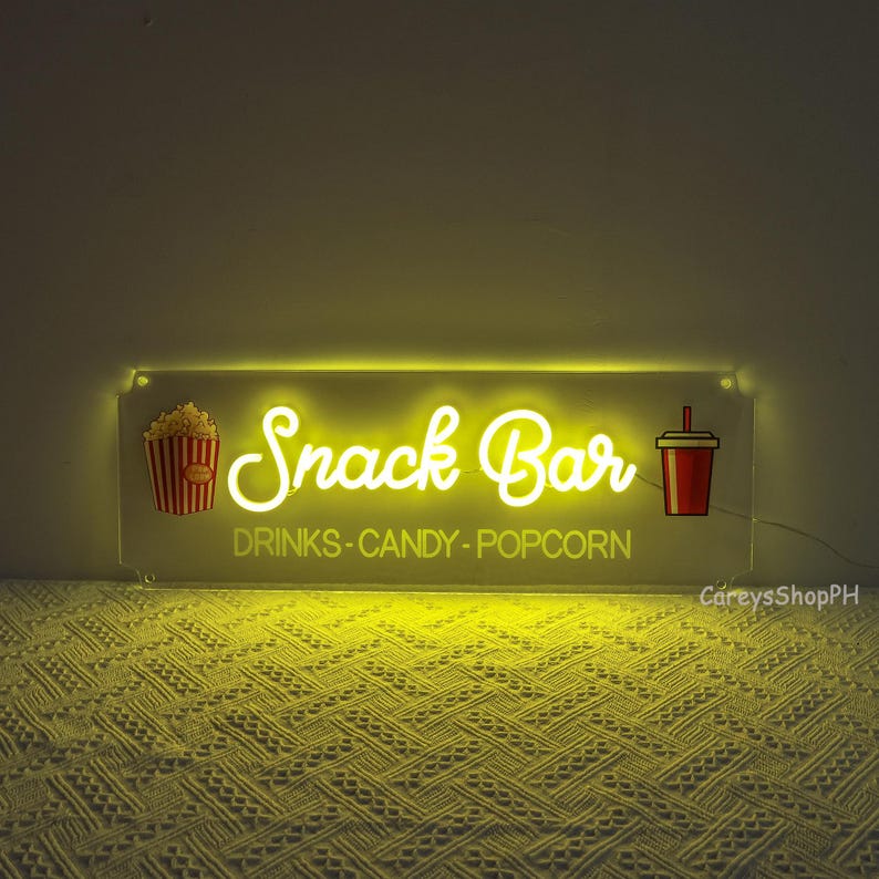 Custom Snack Bar Neon Sign, for Gourmet Shop Decor ,fast Food Coffee ...