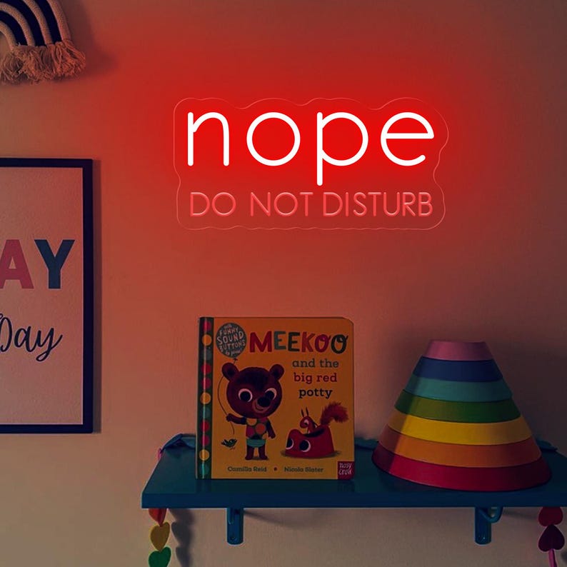 Nope Do Not Disturb Neon Sign, Meeting in Progress Sign, Office Wall ...