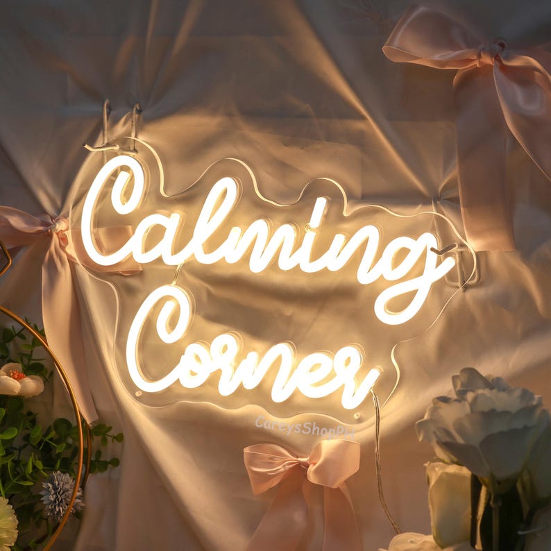 Calming Corner Neon Sign, Calming Area Neon Light, Calm Breathing ...