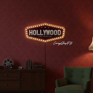 Hollywood Marquee Sign, Home Theater Wall Decor, Movie Lovers Gift ...