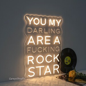 You Are a Rockstar Neon Sign, Music Room Decor - Etsy