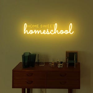 Home Sweet Homeschool Neon Sign, Homeschool Room Sign, Homestead Wall ...