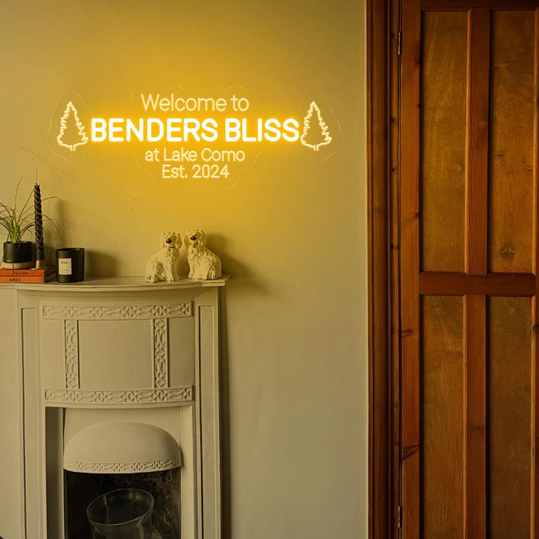 Custom Welcome to Benders Bliss Neon Sign, Custom Cottage Name Neon ...