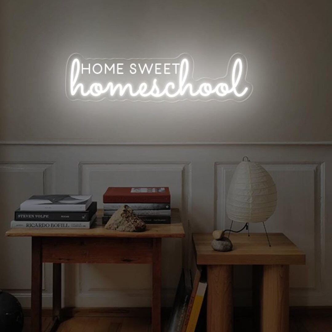 Home Sweet Homeschool Neon Sign, Homeschool Room Sign, Homestead Wall ...