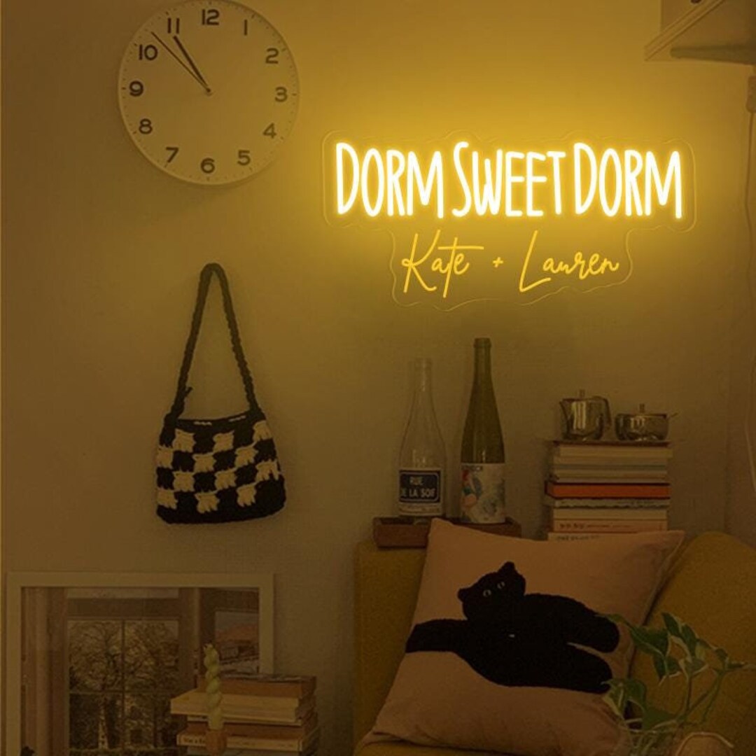 Custom Dorm Sweet Dorm Name Neon Sign, Custom Roommates Name Sign ...