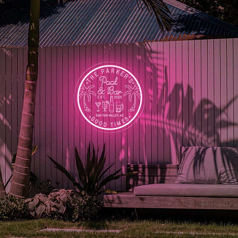 Personalized Pool Bar Neon Sign, Custom Tiki Decor - Etsy