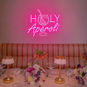 Holy Aperoli Neon Sign, Spritz Cocktail Led Sign, Custom Home Bar Neon ...