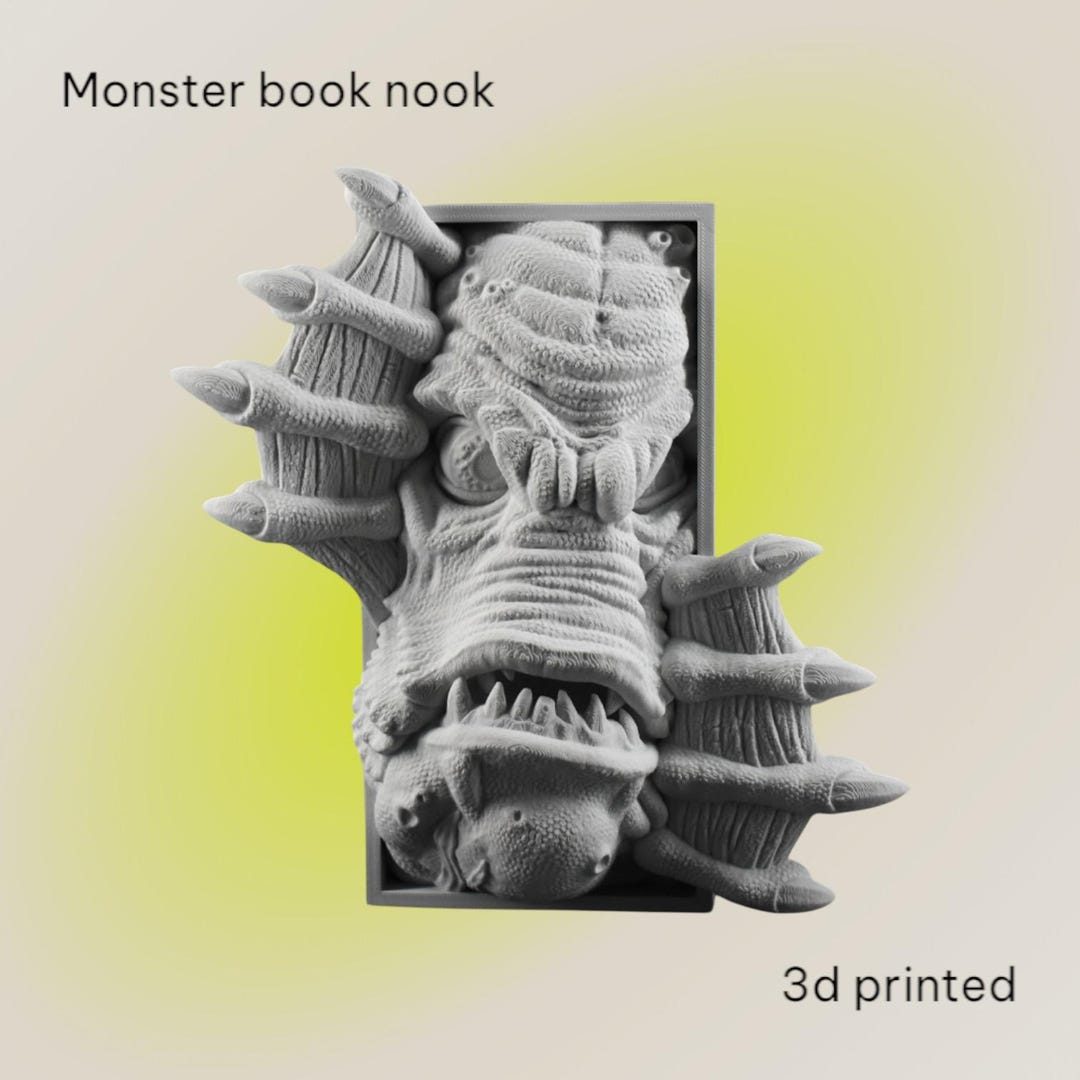 3D Printed Swamp Monster Book Nook Insert Creepy Bookshelf Decor for ...