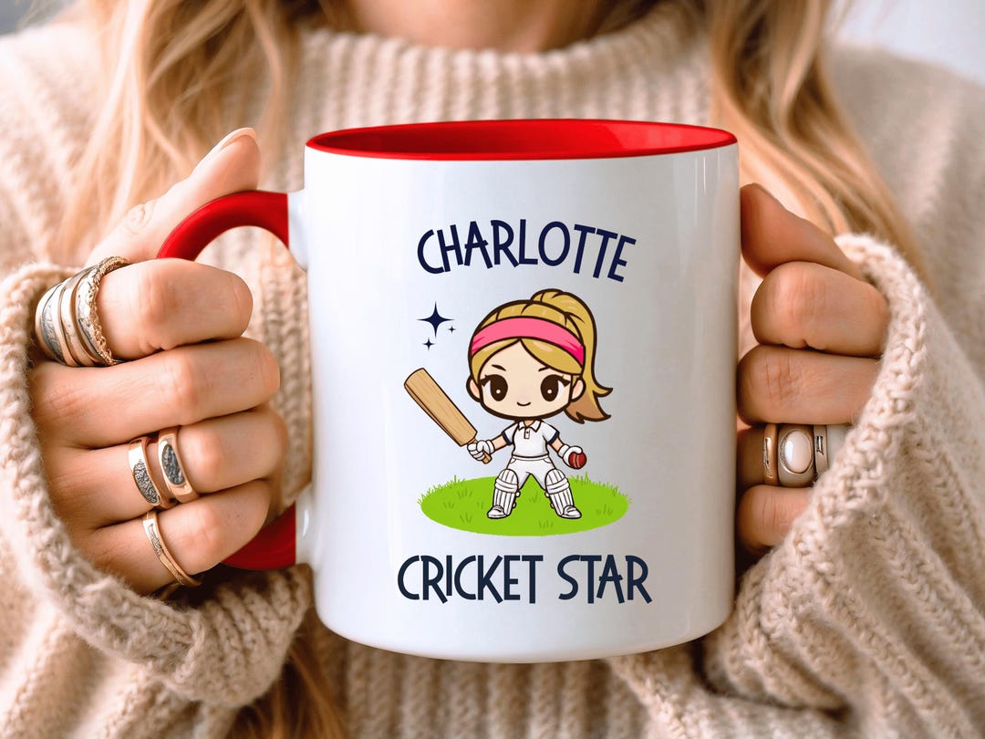 PERSONALISED Cricket Mug, Custom Gift for Her, Cricketer Gift, Any Name ...