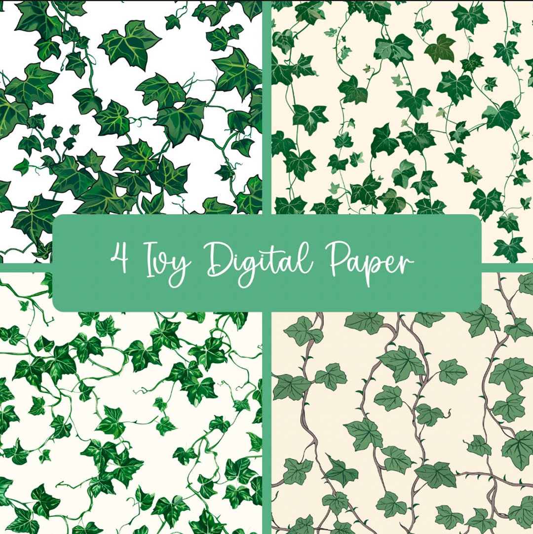 Ivy Digital Paper, Ivy Frame, Ivy Digital Paper, Plants Paper, Letter ...