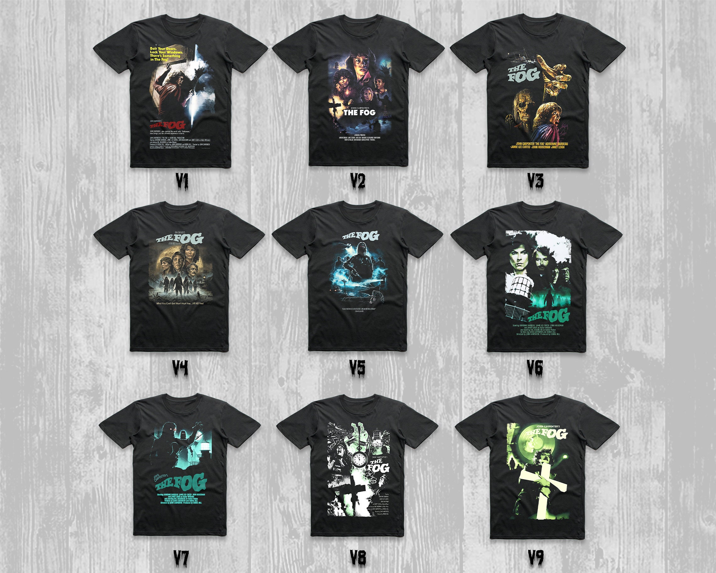 The Fog 9 Variants Horror Movie Comic Poster Print Men's Black T-shirt ...