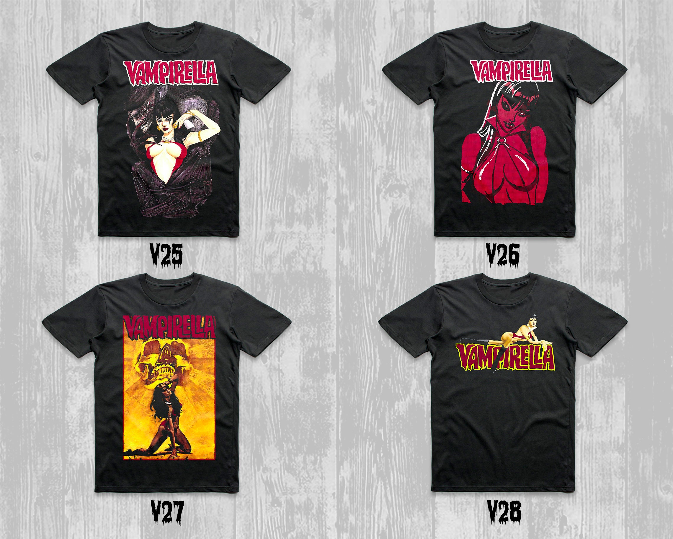 Vampirella Horror Movie Comic Poster Print Men's Black T-shirt All ...