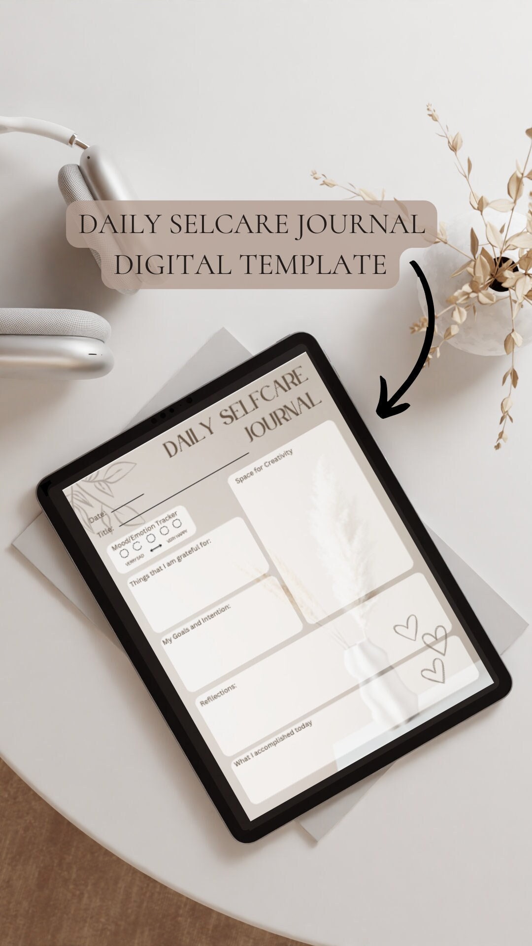 Digital Daily Self-care Journal Template - Etsy