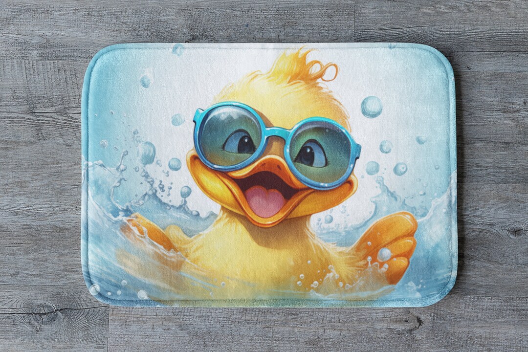 Cheerful Duck Bath Mat, Cute Duck Decor for Bathroom, Whimsical Decor ...