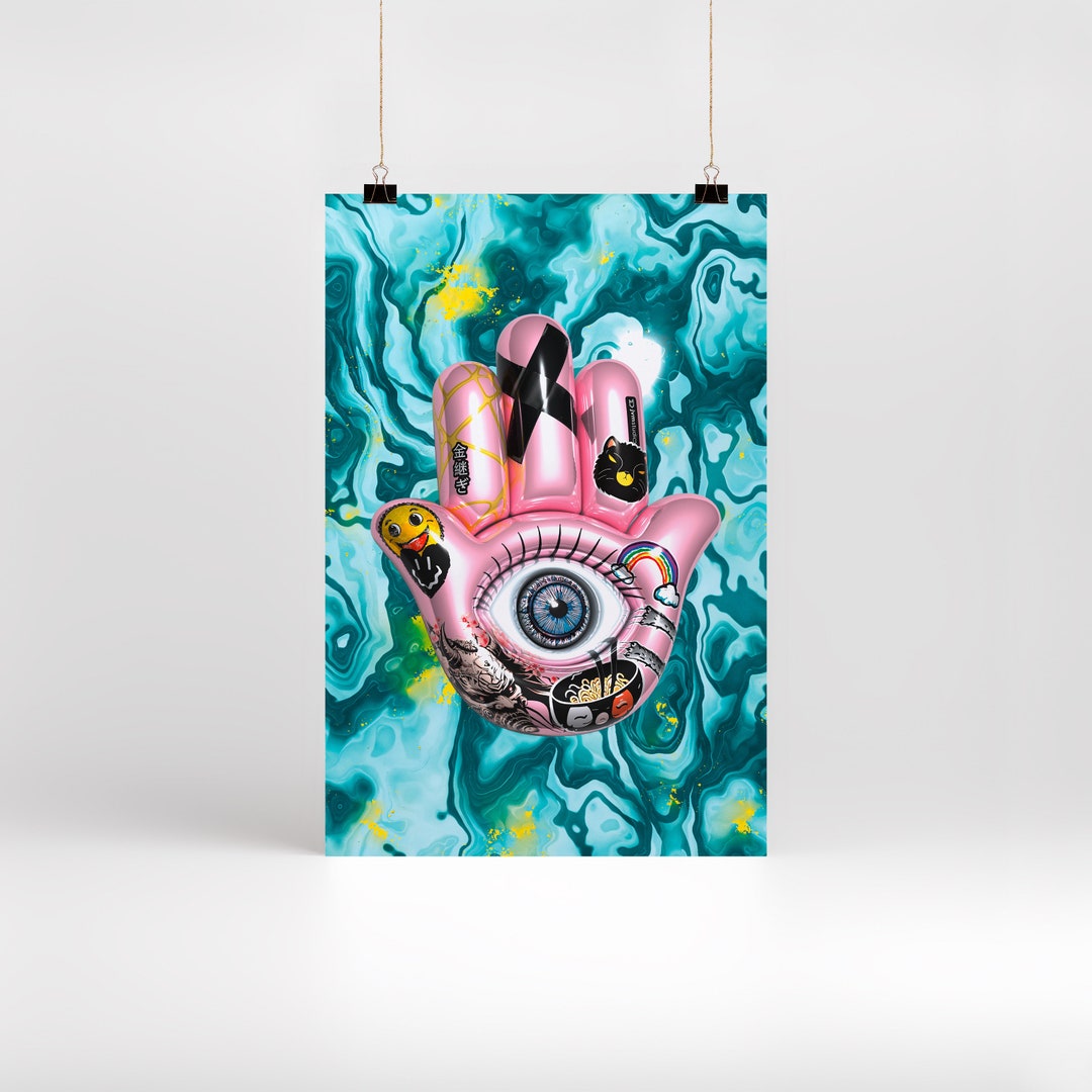 Hamsa Poster, Hand of Fatima Print - Tattoo & Sticker, Art Print ...