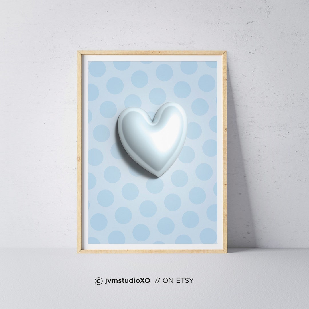 Heart Printable Wall Art Blue Heart - Etsy