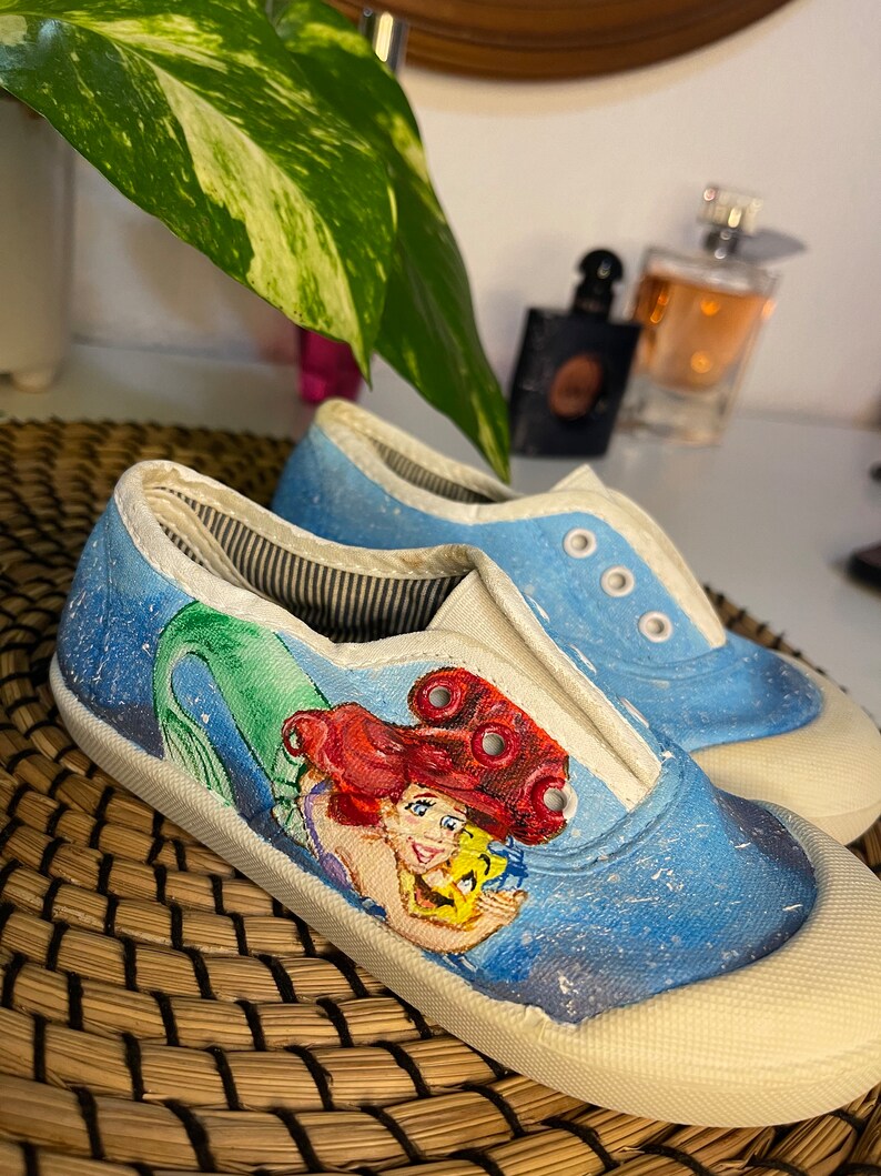 Hand Painted Little Mermaid Slipper - Etsy