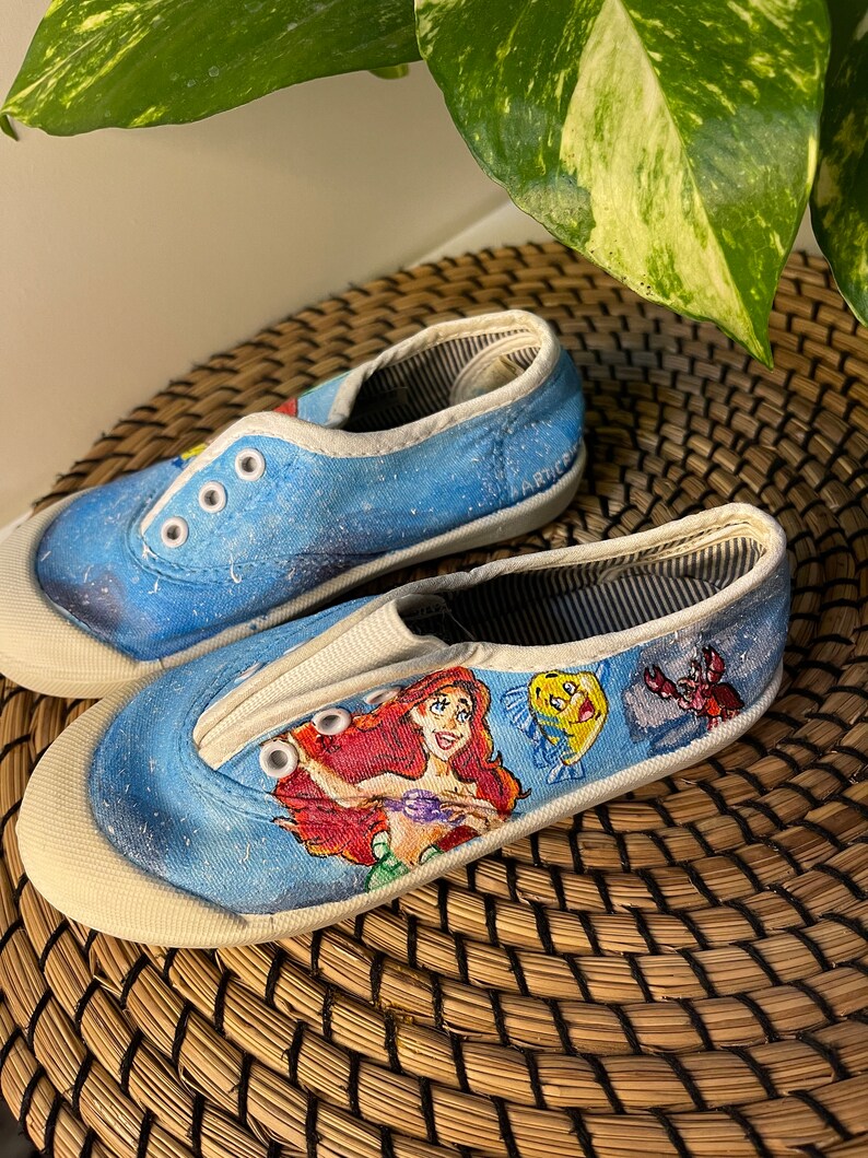 Hand Painted Little Mermaid Slipper - Etsy