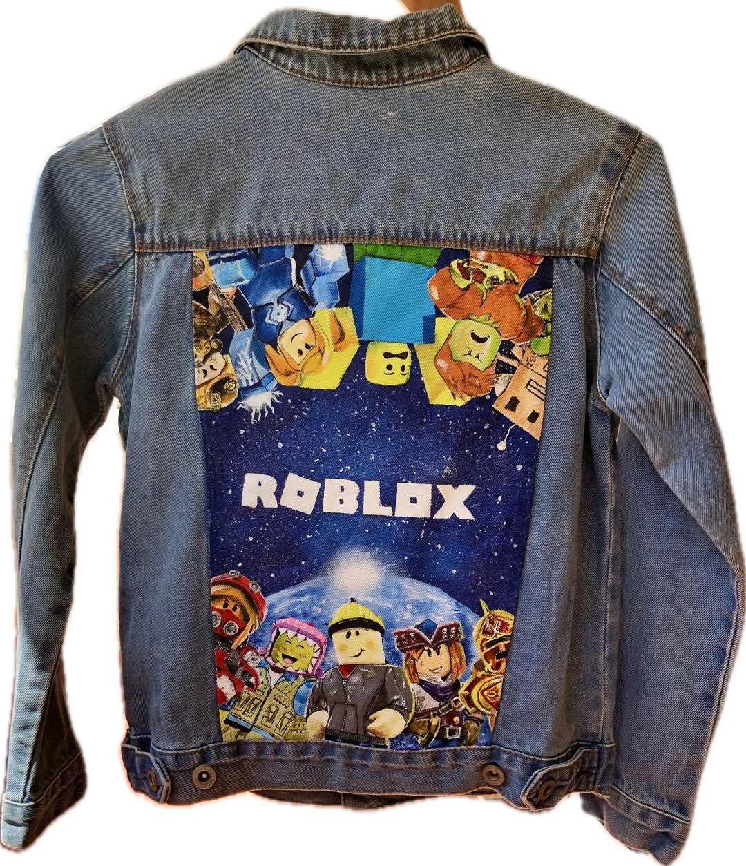 Roblox Hand Painted Denim Jacket - Etsy