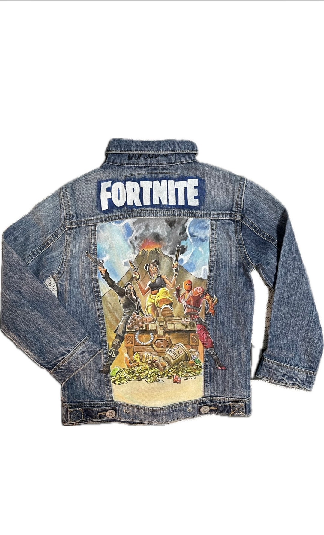 Fortnite Hand Painted Denim Jacket - Etsy