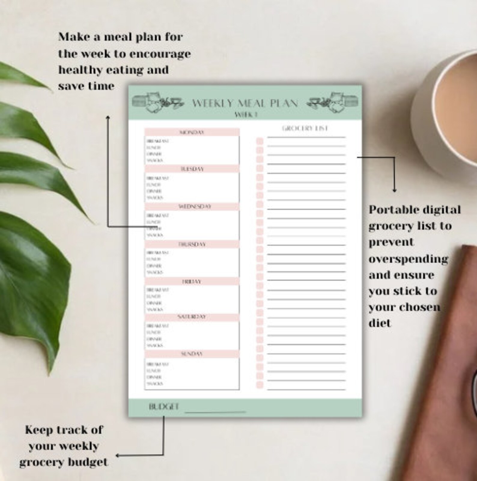75 Hard Challenge Digital Planner Template, Meal Plan, Workout Tracker ...