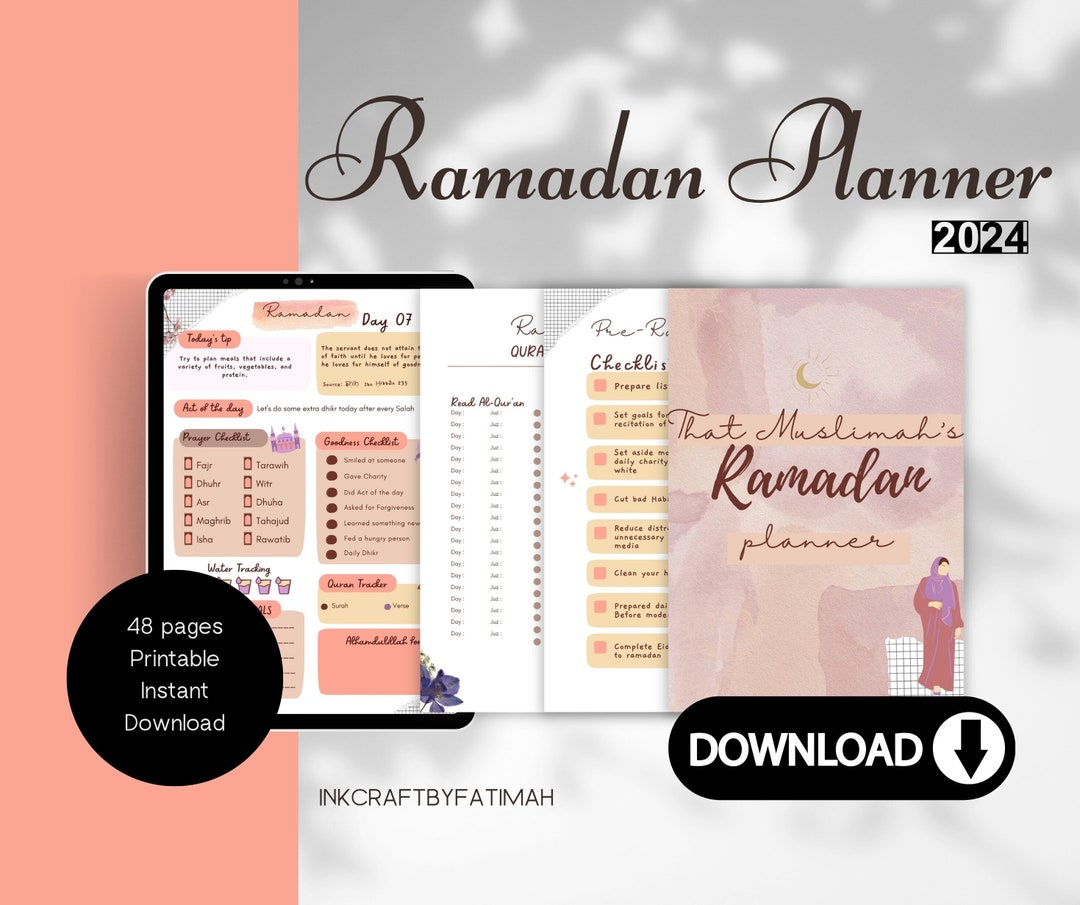 2024 Ramadan Printable Planner | Ramadan Checklist | Ramadan Journal ...