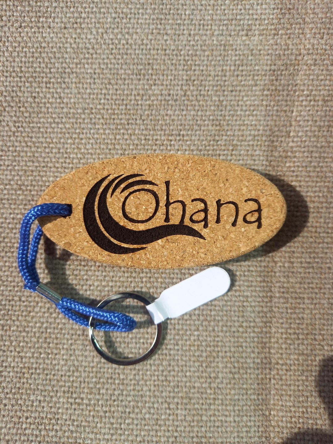 Oval Floating Cork Key Ring With Braided Rope.personalized Cork FLAT ...