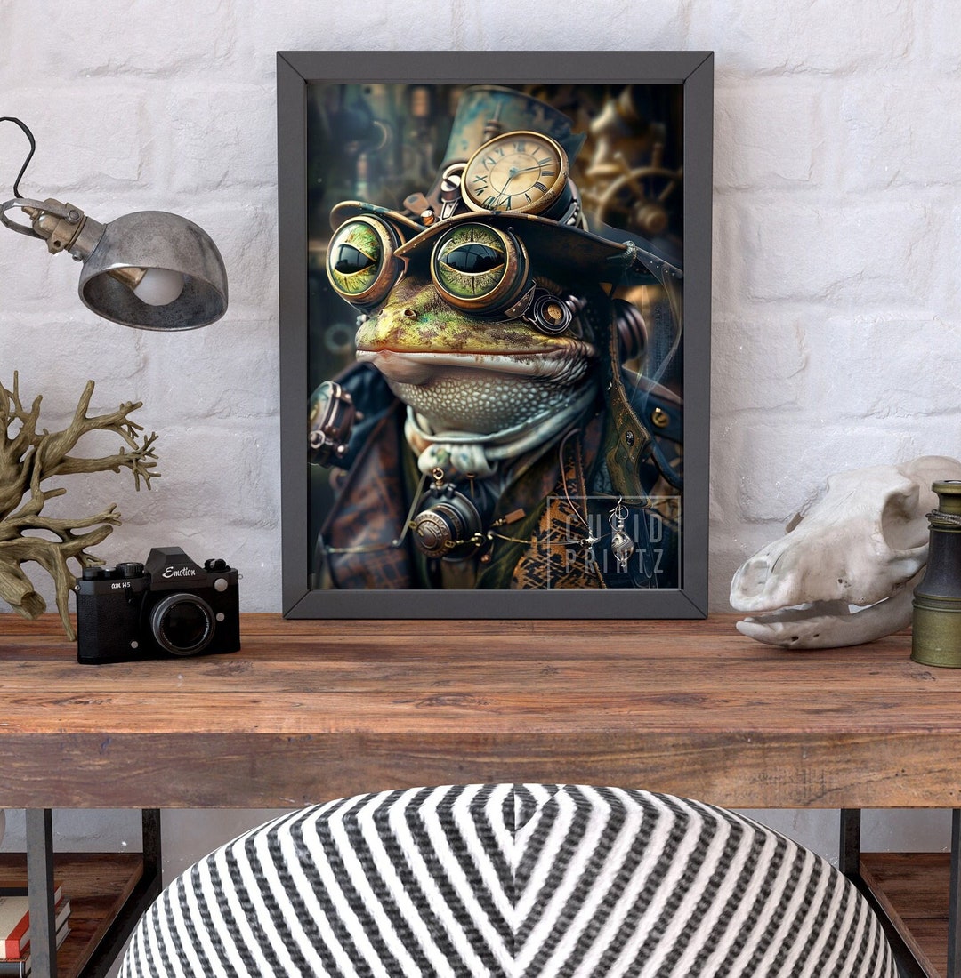 Steampunk Art Frog Portrait Victorian Instant Download PNG JPG ...