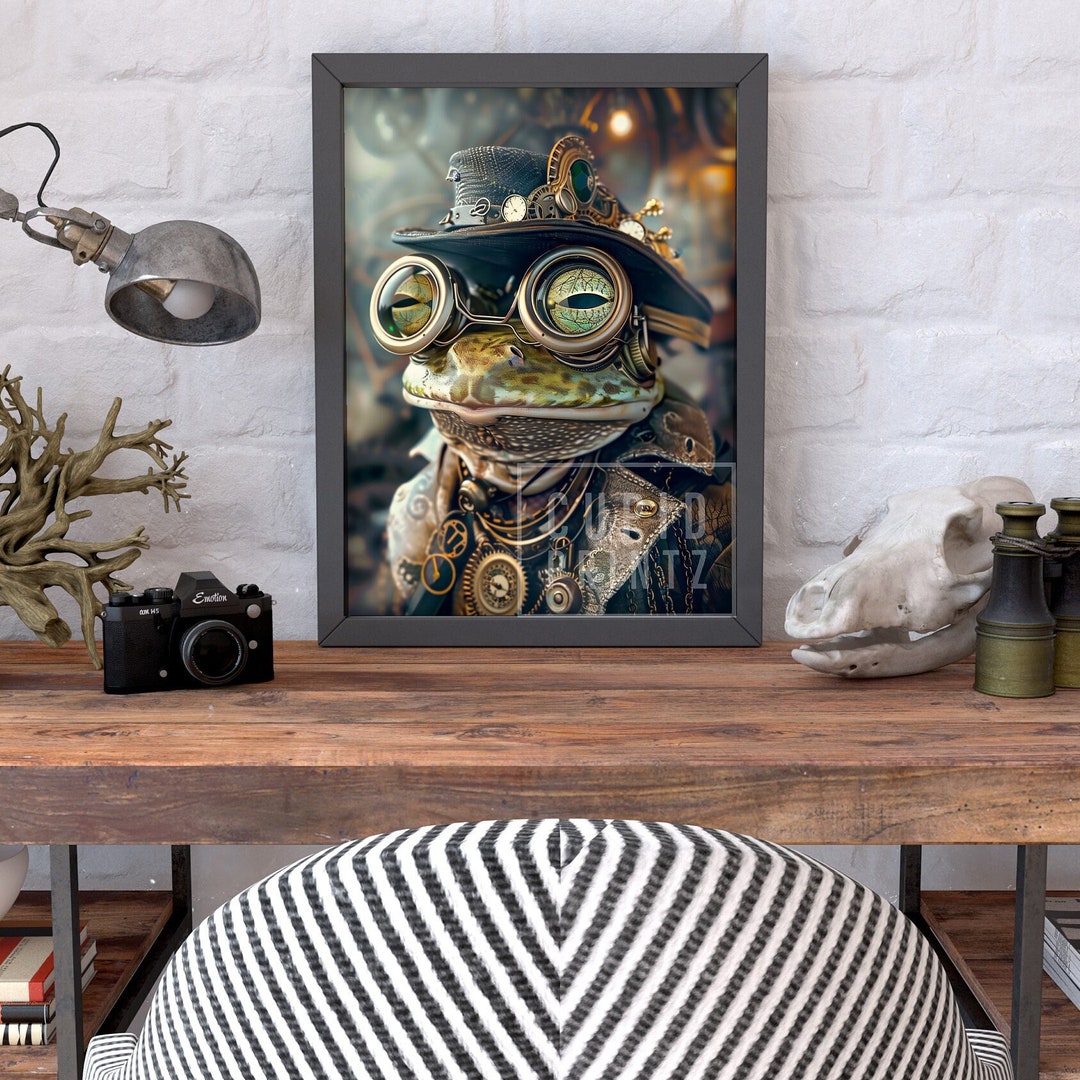 Steampunk Art Frog Portrait Victorian Instant Download JPG Downloadable ...