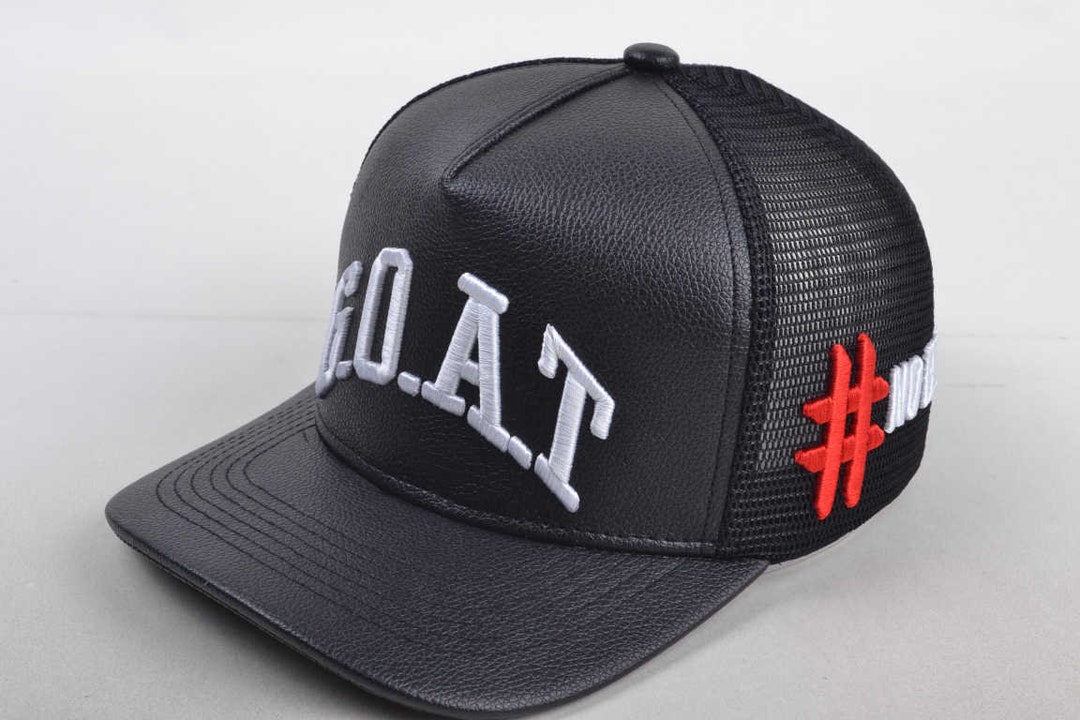 GOAT Pu Leather Trucker Hat for Men & Women, Adjustable Baseball Cap ...