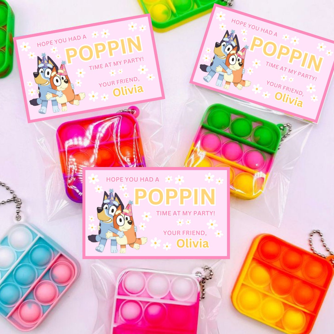 Bluey Poppin Tag Party Bluey Pop Fidgety Tag Bag Party Favors Bluey ...