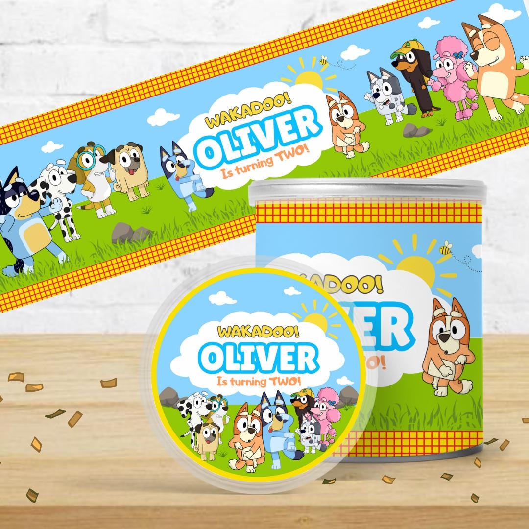 Bluey Pringles Label Boy Bluey and Bingo Party Favors Blue Dog Birthday ...