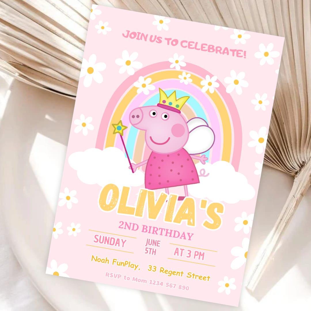 Girl Peppa Pig Birthday Invitation Template Peppa Pig Invitation ...