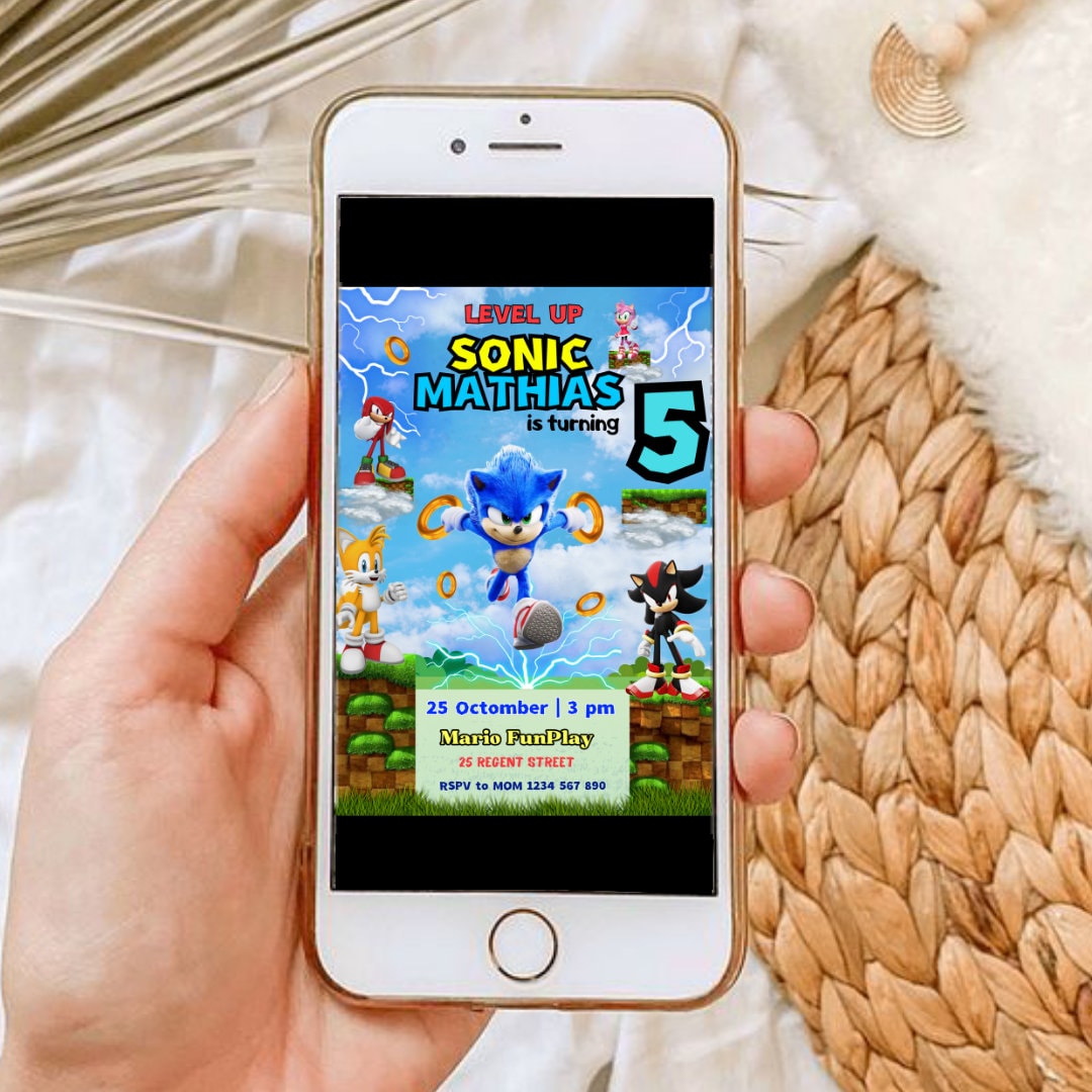 Sonic Invitation Editable Invite Sonic the Hedgehog Birthday Invite ...